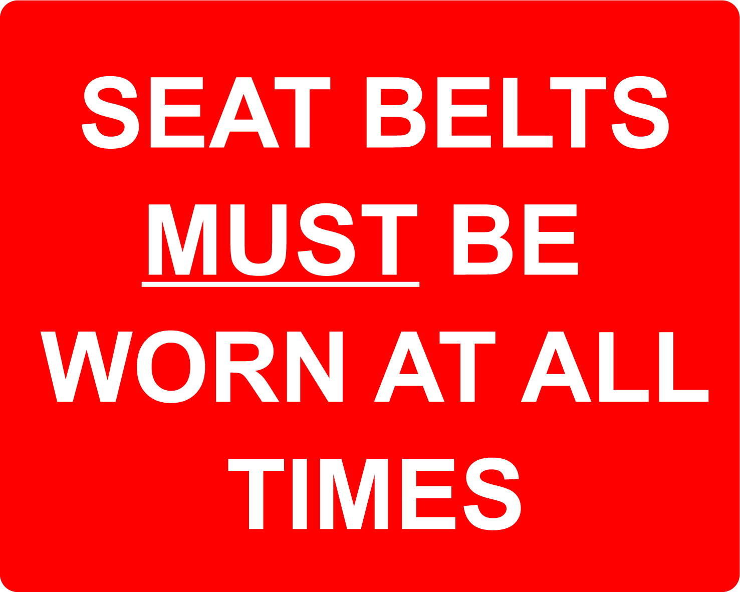 Seat belts warning sticker – Titan Graphics